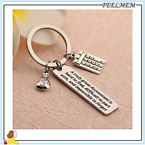 FEELMEM Accountant Gift A Truly Great Accountant is Hard to Find and Impossible to Forget Keychain CPA Coworker Gift CPA Tax Season Accounting Gift (Silver)