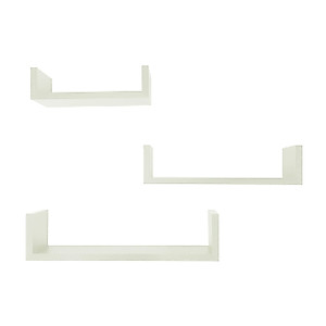 MANZOO White Shelves, Shelves for Bedroom Floating Shelves, White Shelfs Shelves for Wall Storage Wall Shelves, 17in x 4in x 4in,White