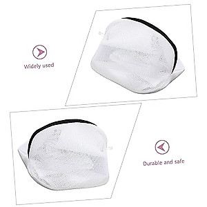 Unomor 2pcs Laundry Bag Wash Bag Mesh Wash Bag Travel Shoe Bags Shoes Washing Bag Sock Sneakers Sneaker Washing Bag Shoes Wash Pouch Sneaker Wash Pouches Stand White