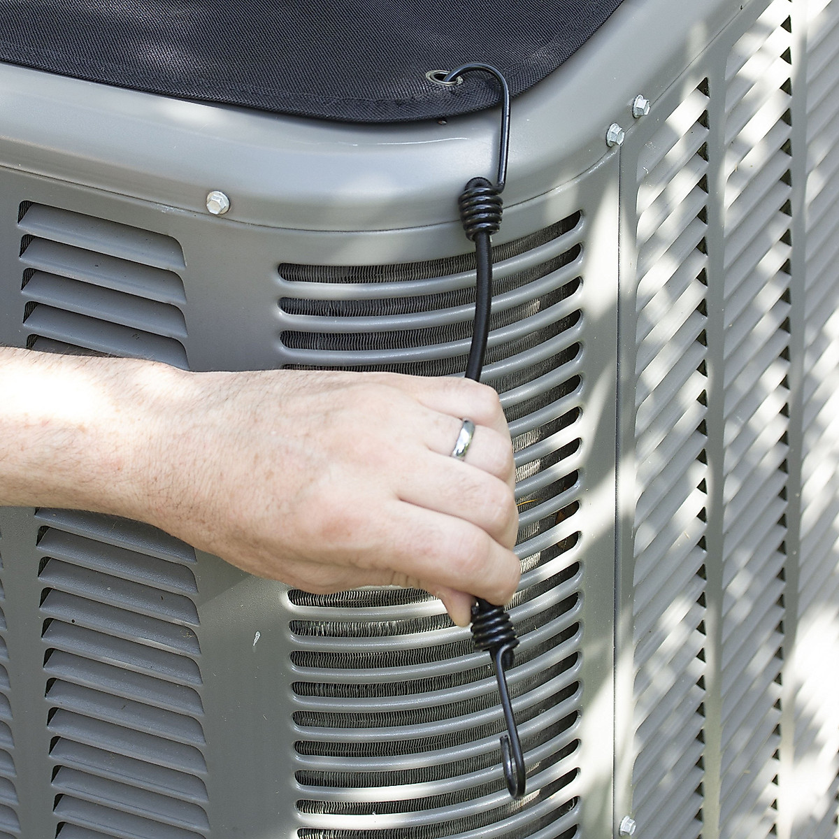 AnyWeather Central Air Conditioner Outdoor Cover – Window, Wall, Outside AC Unit Top Covers, Black