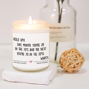 70th Birthday Gifts for Women Men, Funny 70 Year Old Birthday Gift Ideas Unique Turning 70 Happy Birthday Gifts for Friends, Mom, Dad, Grandma, Grandpa, Lavander Scented Candles