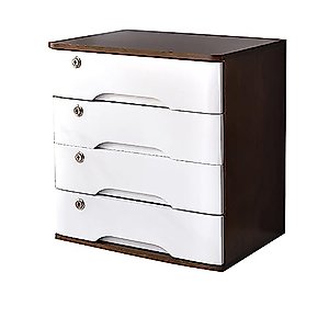 JAEFIT Flat File Cabinet Storage - Desk Organizers with Lock,Rustic Dresser,Office & Home*School Desk Drawers Organizer and Accessories, Locking Filing Cabinet 4 Drawers (Color : E)