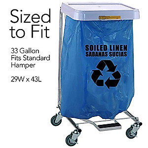 Resilia Heavy Duty Soiled Linen Bags - Hospital Waste Disposal, Laundry Bag, Trash Liner, Sanitary Storage, Dark Blue, 33 Gallon, 29x43 inch, 25 Bags