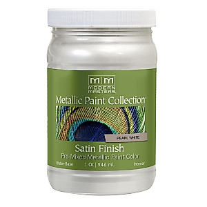 qt Modern Masters ME196 Pearl White Metallic Paint Collection, Satin Water-Based Decorative Metallic Paint