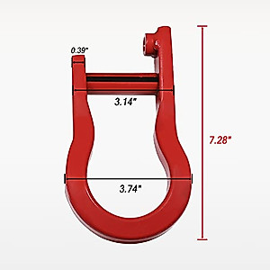 CARMOCAR Front Tow Hooks Replacement for Chevy Silverado GMC Sierra 1500 2007-2019 in Red Car Tow Hook Ring Front Lower Bumper Trailer Ring 84192871 Steel Alloy