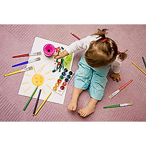 10Pcs Paint Brushes for Kids, Anezus Kids Paint Brushes Toddler Large Chubby Paint Brushes Round and Flat Preschool Paint Brushes for Washable Paint Acrylic Paint