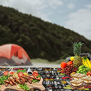 CT DISCOUNT STORE 3 Pc Picnic Table Cover Outdoor - Including The 2 Bench Seats with Elastic Edges - Versatile Color Scheme That's Reflective of The Summer Season - Family Chill and Grill BBQ