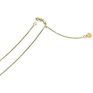 IceCarats 14K Yellow Gold Adjustable 0.55mm Box Link Chain Necklace 22 inch