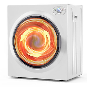 Bonnlo 9LBS Compact Front Load Laundry Dryer, 1400W Stainless Steel Portable Clothes Dryer with LCD Control Panel & Six-Mode Portable Dryer for Apartment, Home, Dorm