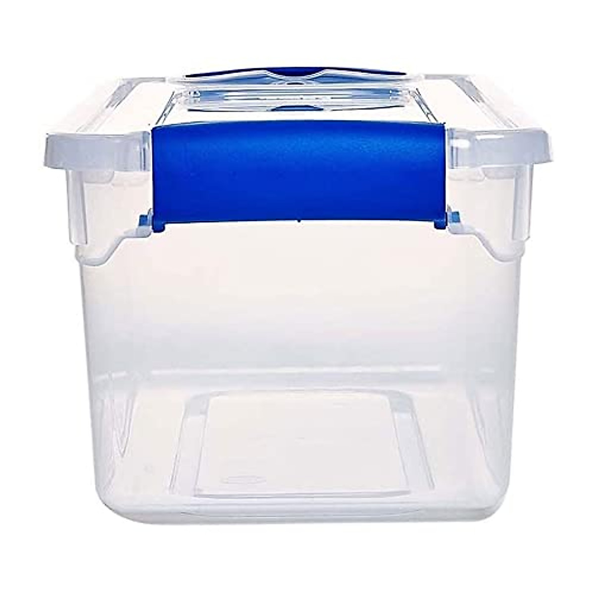 HOMZ 7.5 Quart Clear Plastic Stackable Storage Container Tote with Secure Latching Lid for Home and Office Organization, 10 Pack