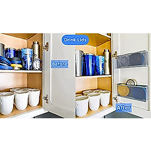 Slim Caddy Original - Scratch and Dent | Cabinet Door Organizer | Kitchen Plastic Lids Organizer, Bathroom Accessories, Under Sink Organizer, and More | 2 PK, 8”L x 3.5”H x 1.8”D each