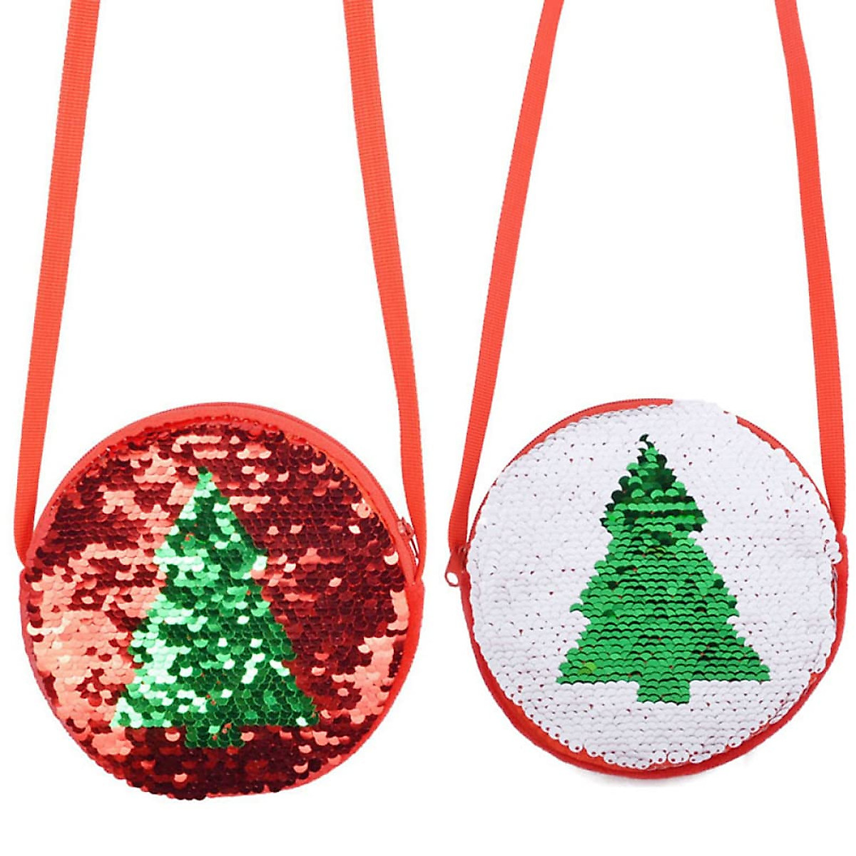 ABOOFAN 4 Pcs Shoulder Bag for Girls Xmas Messenger Bag Christmas Party Bag Fillers Kids Change Purse Christmas Coin Bag Christmas Coin Pouch Kids Messenger Bag Christmas Tree Child Wallet