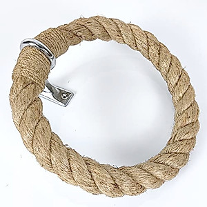 WINTTEN's Heavy Weight Classic Decorative Jute Rope Towel Holder Bathroom Hardware Accessories Towel Rack Round Wall Mounted Towel Ring Bathroom Hand Towel Holder Round Wall, Mounted 8" inches