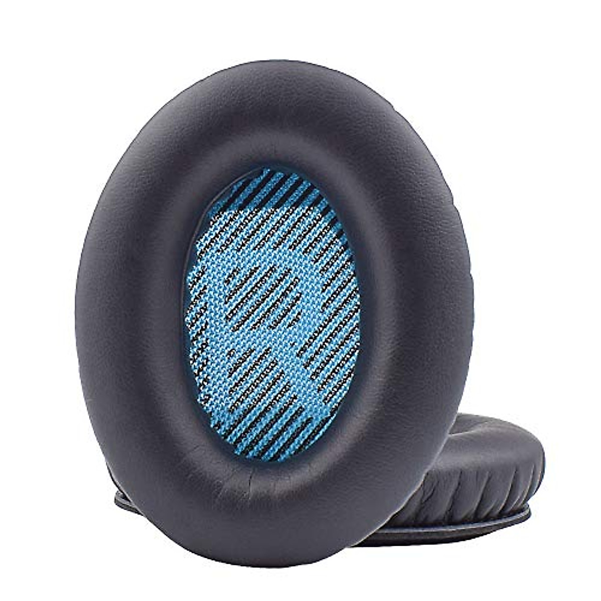 Aquelo SoundTrue Replacement Ear Cushions Soft Protein Leather Ear Pads Compatible with Bose QuietComfort25 QC35 QC35II QC25 QC15 Ae2 Ae2i Ae2W Over-Ear Headphones(Black&Blue)