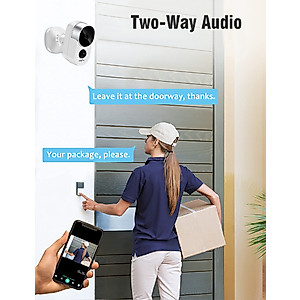SHELIVE Security Camera Outdoor, Wireless Home Surveillance Camera System with Rechargeable Battery,1080P HD,Waterproof,Night Vision,Motion Detection,2-Way Audio,SD Storage