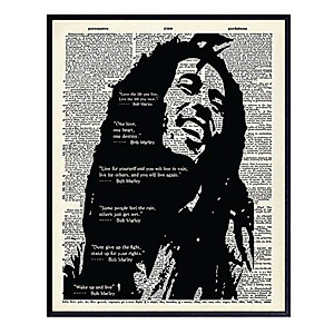Reggae Music Quotes Dictionary Wall Art Print - Vintage Home Decor for Living Room, Bedroom, Dorm Room, Den, Man Cave - Perfect Gift for Reggae Fans - 8x10 Photo - Unframed