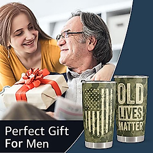 Macorner Gifts for Men - Stainless Steel Camo Tumbler 20oz Retirement Military Gift - Christmas Gift for Men Dad Grandpa Uncle From Daughter Son Wife - 40th 50th 60th 70th Birthday Gifts for Old Men