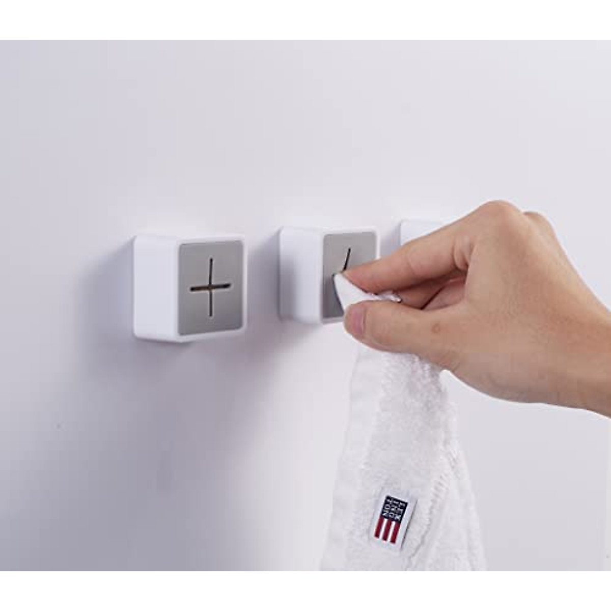 Little Dream Products Wall Hooks for Kitchen Bathroom Trackless Self Adhesive Wall Mounted Hanger Napkin Rack Towel Hook Set of 3 White LDP630HT8 LDP630HT8