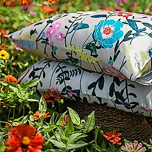 Neptten Satin Pillowcase for Hair and Skin. Wrinkle, Fade Resistant. Satin Pillowcases Standard Size Set of 2. Satin Pillow Cases for Women. Silky Floral Pillow Covers with Envelope Closure 20x26