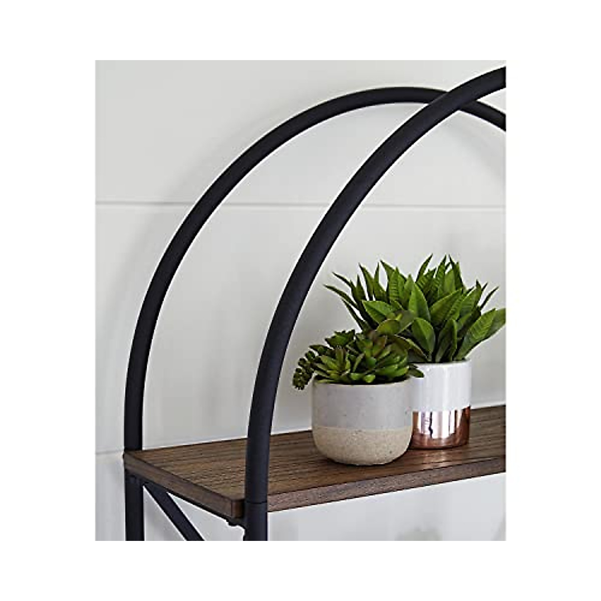 Signature Design by Ashley Galtbury Mixed Media Modern 5 Shelf Bookcase, Brown & Black