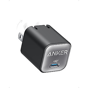USB C GaN Charger 30W, Anker 511 Charger (Nano 3), PIQ 3.0 Foldable PPS Fast Charger for iPhone 15/15 Pro/14/14 Pro Max/13, Galaxy, iPad (Cable Not Included)-Phantom Black