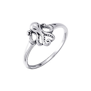 Boma Jewelry Sterling Silver Octopus Ring, Size 7