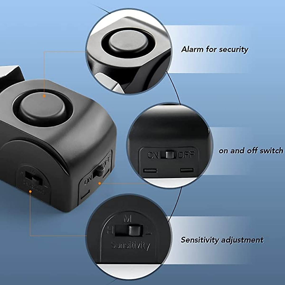 ADONIY Security Door Stopper – with 120dB Alarm, 3 Sensitivity Levels, Portable, No Installation Required, for Hotel, Dorms, Airbnb, Hostel, Home and Apartment (Pack of 2)
