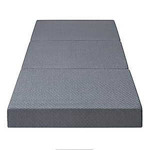 Sleeplace Multi Layer Tri-Folding Memory Foam Topper, Single, Blue-grey