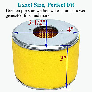 HOODELL 4 Pack GX270 Air Filter, Fit for Honda GX240 8HP GX 270 9HP Engine Air Filter, Professional 17210-ZE2-505 17210-ZE2-822 17210-ZE2-515 Air Filter