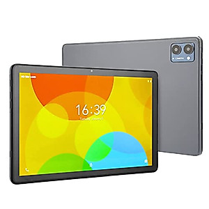 10.1 Inch Tablet, Dual Cameras Dual Speakers HD Tablet Octa Core 2.4G 5G WiFi for Android 11 for Work (Grey)