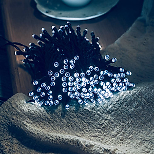 Qunlight 2 Pack Solar String Lights, 100 LED 33ft Solar Waterproof Fairy Led String Lights for Halloween,Christmas, Bedroom, Patio, Wedding, Party, Indoor, Outdoor Backyard Tree Decor (White)