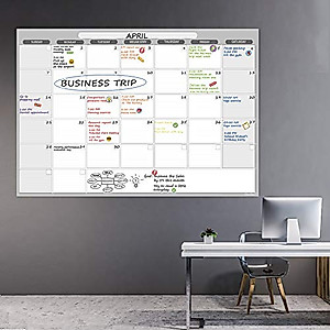 Dry Erase Wall Calendar - 52" x 36" X Large Undated Monthly Planner for Home, Office, School - Reusable Jumbo Laminated Task Organizer