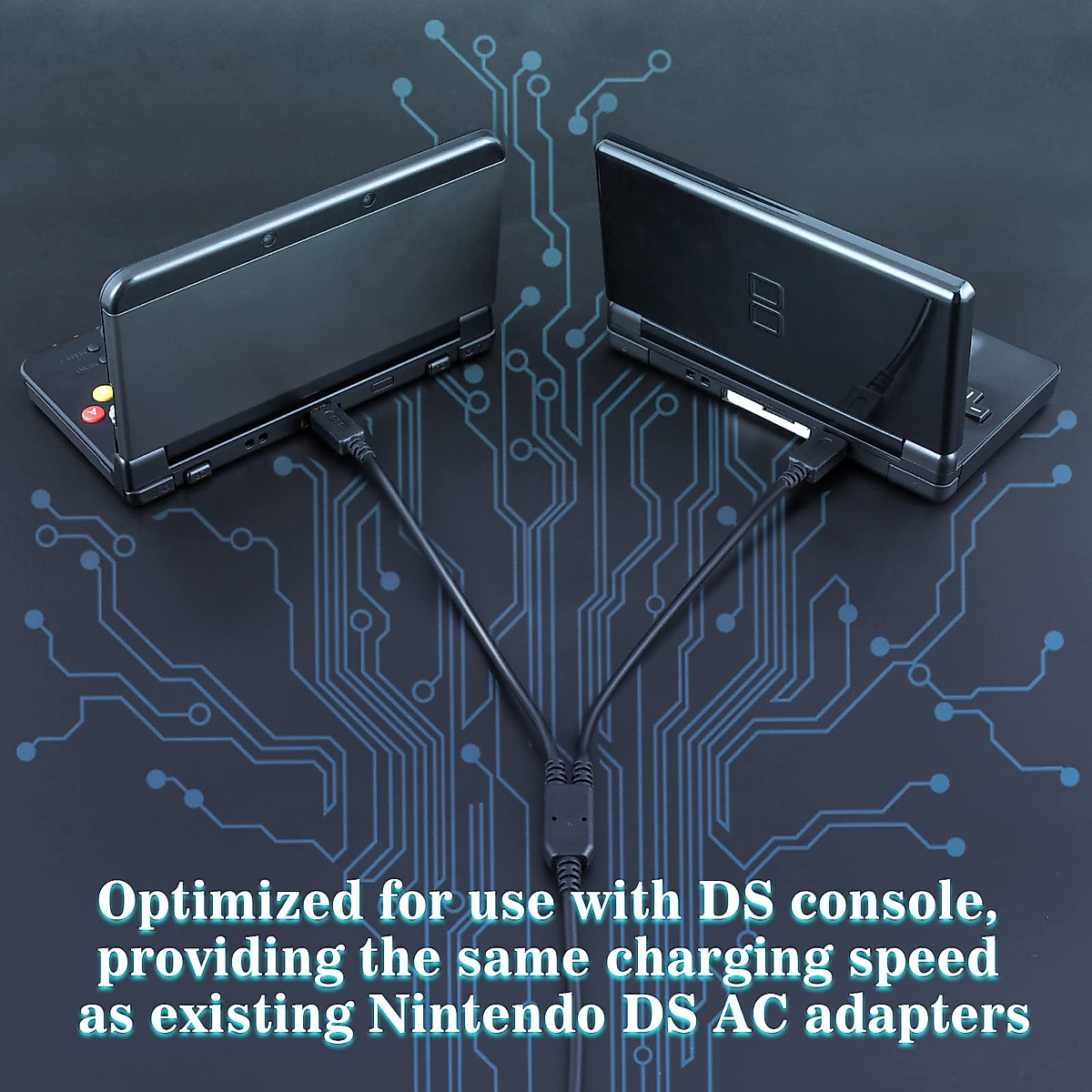 Funturbo All-in-1 DS Charger, 3DS DS Lite Charger Cable USB Charging Cord for Nintendo 3DS/3DS XL/2DS/2DS XL/DSi/DSi XL/DS Lite (2 Pack)