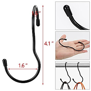 24 Piece 3.9" S Shaped Hooks Stainless Steel Metal Larger Hangers Hooks for Heavy Duty Hanging Kitchen, Work Shop, Bathroom, Garden