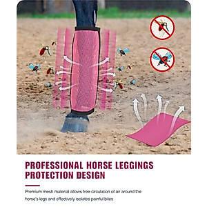 Fly Boots for Horse Leggins,Horse Fly Boots,Horse Leg Protection Set of 4(Pony/Donkey,Blue)