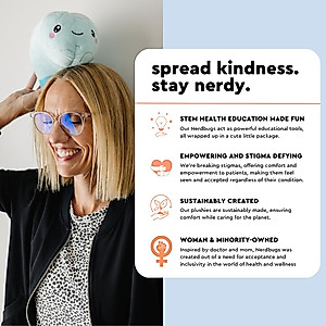 nerdbugs Brain Plush Organ- Love on The Brain- Brain Plush Organ Toy/Get Well Gift/Health Education Toy/Neuroscience or Neurology Plush Toy Organ Gift/Surgeon Gift