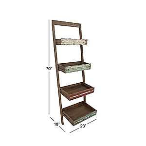 Deco 79 Wood 4 Shelves Shelving Unit, 23" x 18" x 70", Brown