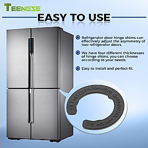 TEENGSE DA99-04158A Hinge Shim Kit, Refrigerator Door Height Adjustment Shim Kits, 4 Different Thickness Refrigerator Door Shim Replacement for DA60-00314C,3282540,PS6448337 DA99-04158A,AP5668209
