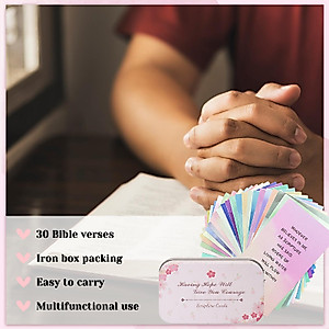 Christian Gifts for Women, Inspirational Gift for Women with Scripture Cards, Cross Necklace, Religious Gift for Thanksgiving, Easter, Birthday, Spiritual Gifts for Woman, Mom, Sister (Pink)