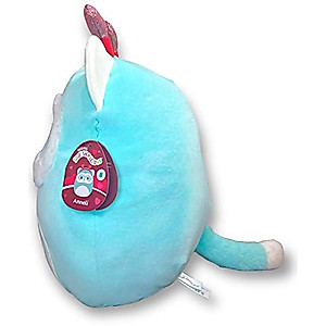 Squishmallows Official Kellytoy 14 Inch Ferret Anneli Plush Turquoise Wearing a Red Glitter Heart Headband - Join These Stuffed Animal Toys and Their 2023 Valentine's Day Squad