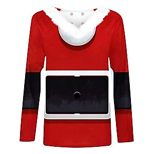 Ugly Christmas Sweater 90s Fashion for Women t Shirt Winter Holiday tees Pullovers 2023 Fall Cap Sleeve Shrugs Sexy deep v Neck Grey Sweatshirt Cargo Joggers for Women Christmas Merry Clothes