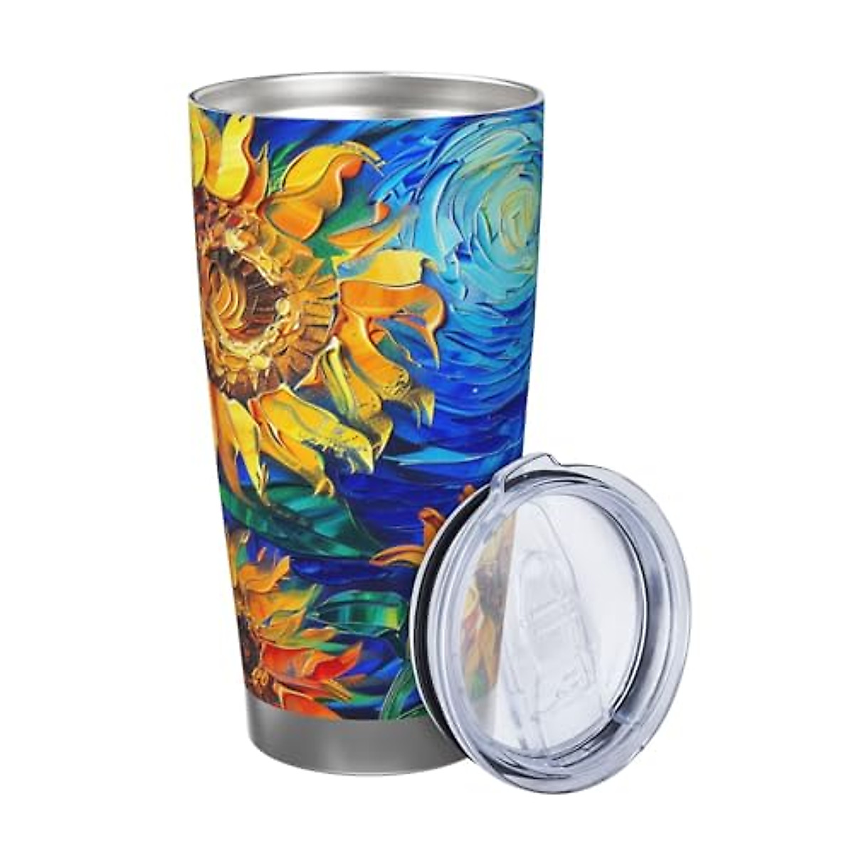 AYCZN Sky Sunflower 20 OZ Tumbler Stainless Steel Travel Coffee Mug, Starry Night Insulated Water Bottle with Lid Leakproof Thermal Cup