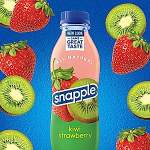 Snapple Kiwi Strawberry, 16 fl oz recycled plastic bottle, 6 pack