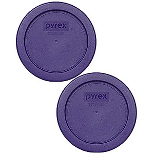 Pyrex 7202-PC Plum Purple Plastic Food Storage Replacement Lids - 2 Pack