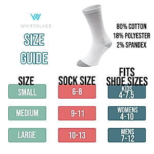 Winterlace 72 Pairs Cotton Crew Socks for Men Women, Athletic Casual Moisture Wicking Bulk Sport Sock