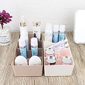 Lunmore 4 Grid Socks Underwear Drawer Organizer Divider, Cabinet Closet Organizer Storage Boxes for Socks, Underpants, Ties Set of 3