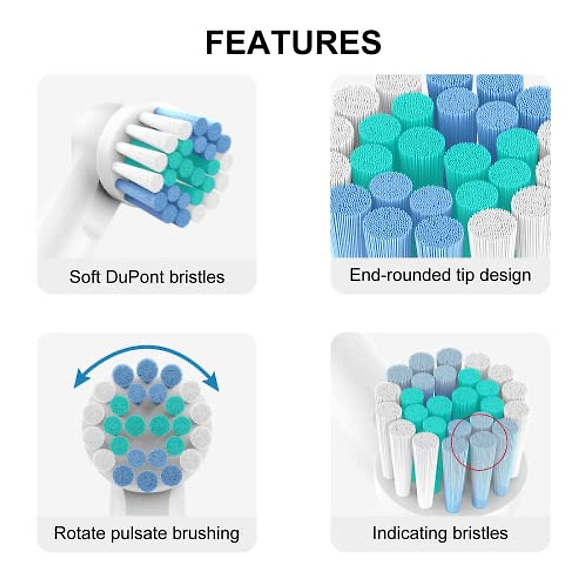 Toothbrush Heads for Oral B, 8 Pack Professional Electric Toothbrush Replacement Heads Medium Soft Dupont Bristles Replacement Toothbrush Heads Precision Clean Brush Heads Refills