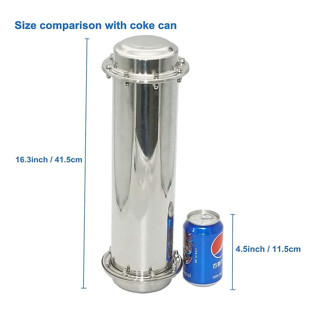 SoClaay Time Capsule Customize Logo Words Text Anti-Corrosion Waterproof Stainless Steel Capsule Container Durable Lock Container Birthday Graduation Gift (16.3x3.9inch)