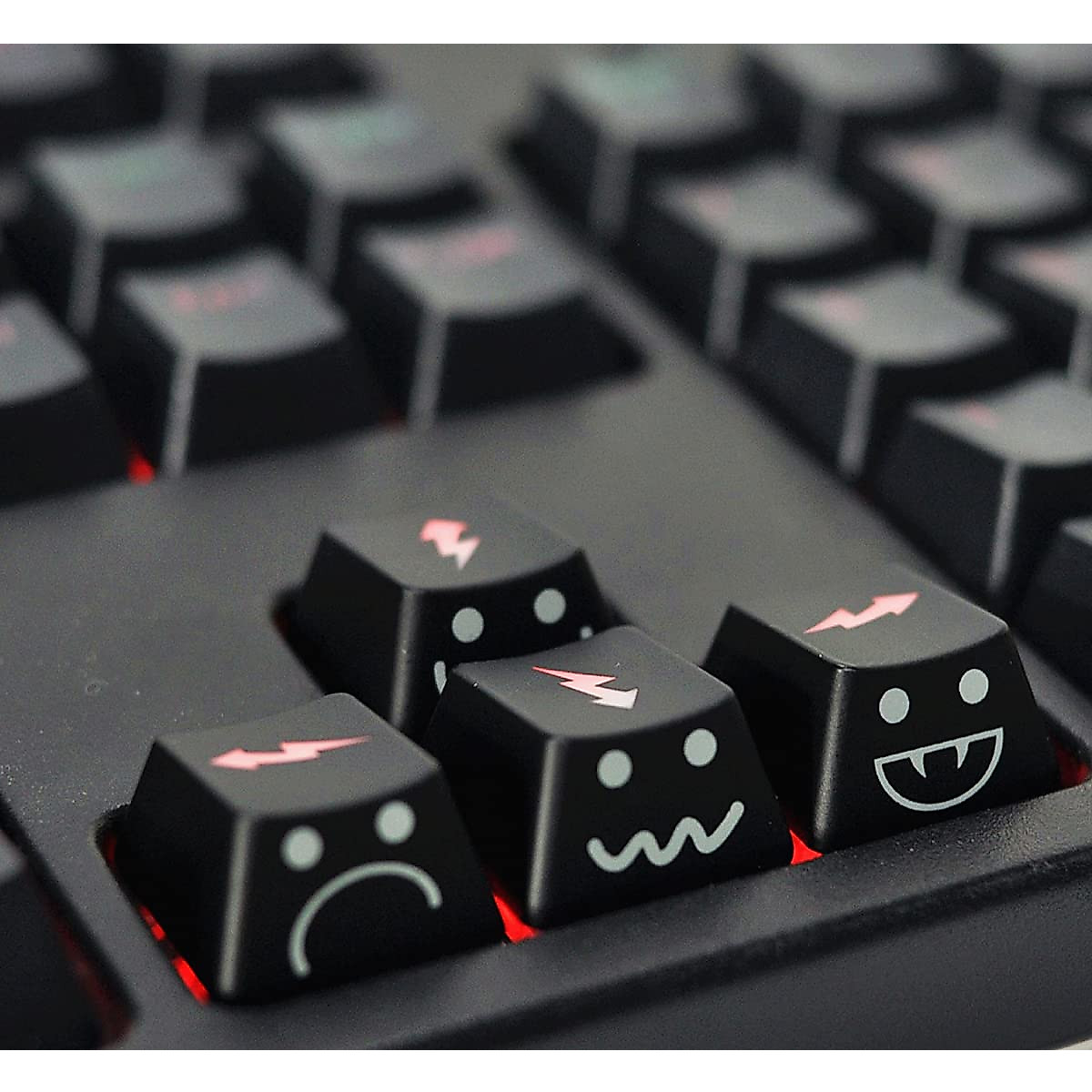 Replacement WASD Arrow Keycaps UV Coating Backlit Double Shot Keycap OEM Profile for Cherry MX Switch Gaming Mechanical Keyboard (8 Keys WASD+Arrow)