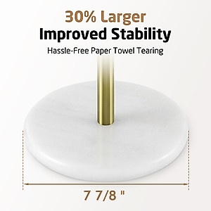 KES Gold Paper Towel Holder Kitchen Standing Paper Towel Roll Holders with Marble Base for Standard or Jumbo-Sized Rolls Brushed Brass, KPH100-BZ